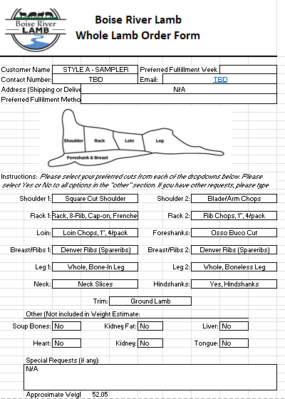 Bulk Lamb – Boise River Lamb